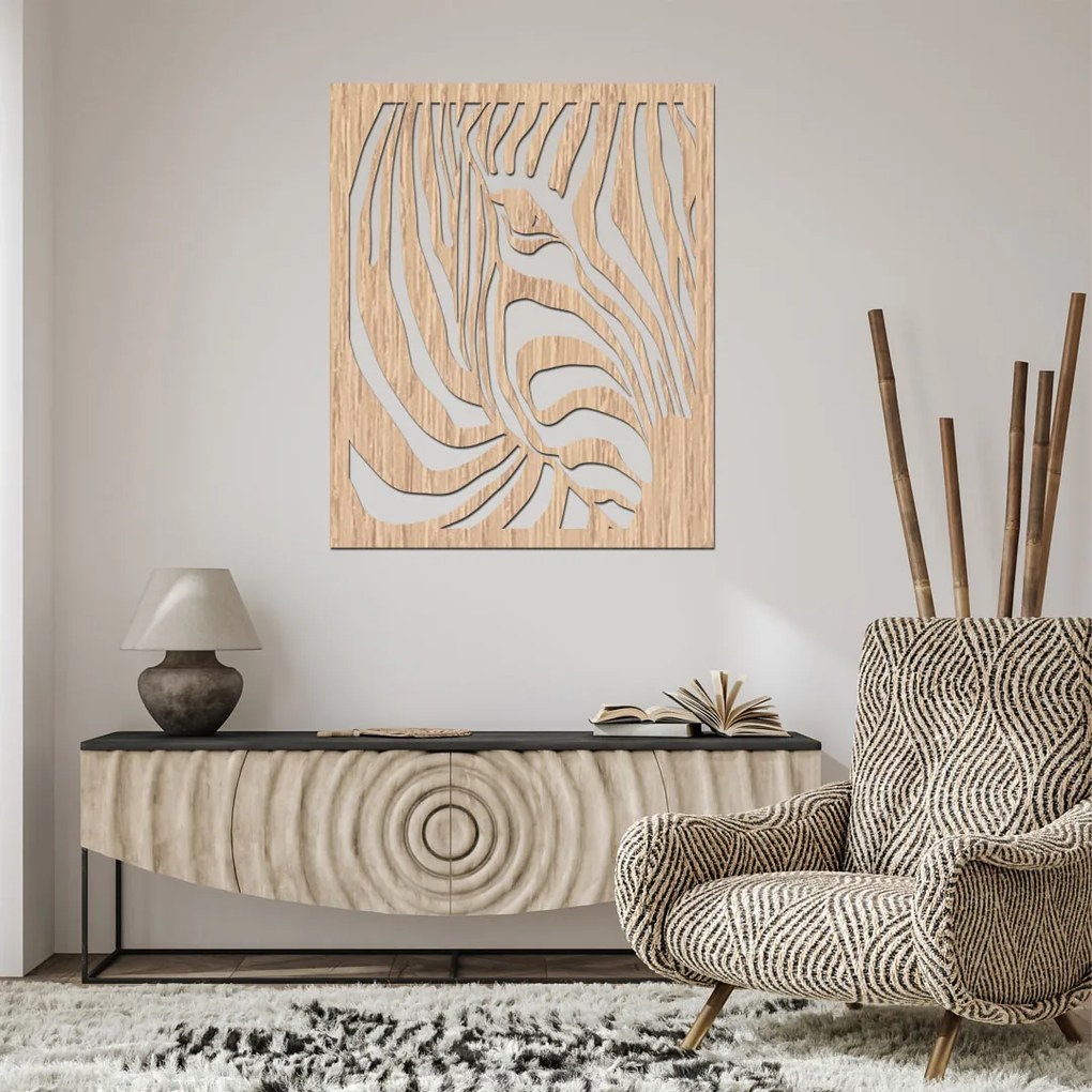 dřevo života Dřevěný obraz na zeď ZEBRA Rozměry (cm): 30x36, Barevný vzor: Šedá