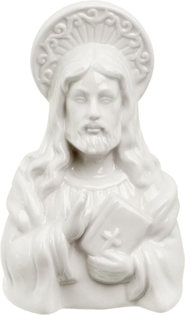 Bílá porcelánová postava Ježíš - 8*6*13 cm