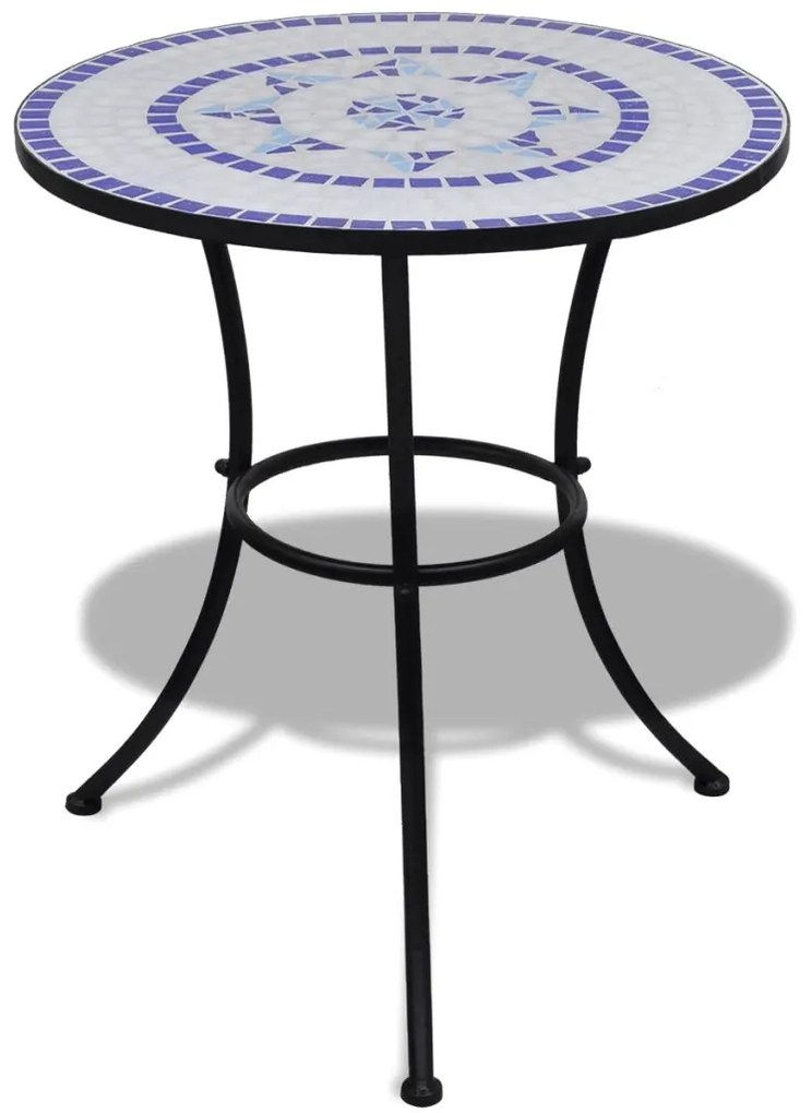 41530 vidaXL Bistro stolek modrý a bílý 60 cm mozaika