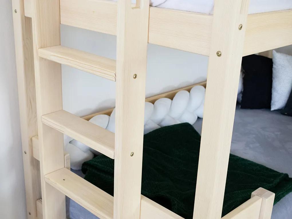 Benlemi Patrová postel se dvěma lůžky ULURU z masivu Zvolte barvu: Nelakovaná, Zvolte šuplík: Bez šuplíku, Zvolte výšku: 162 cm