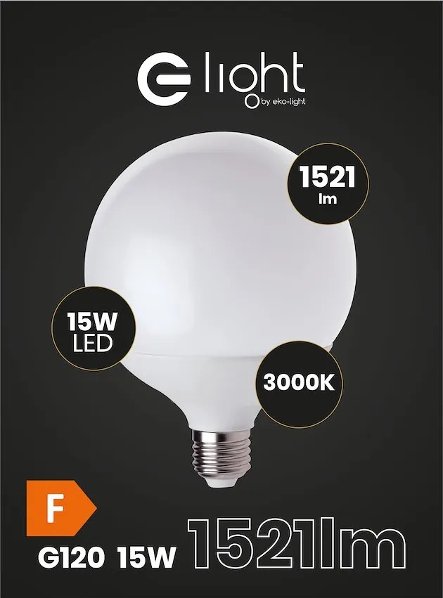 LED žárovka E27 teplá 3000k 15w 1521 lm
