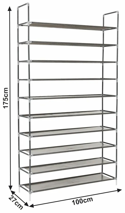 10-řadový botník, šedá, NoBi MADILO