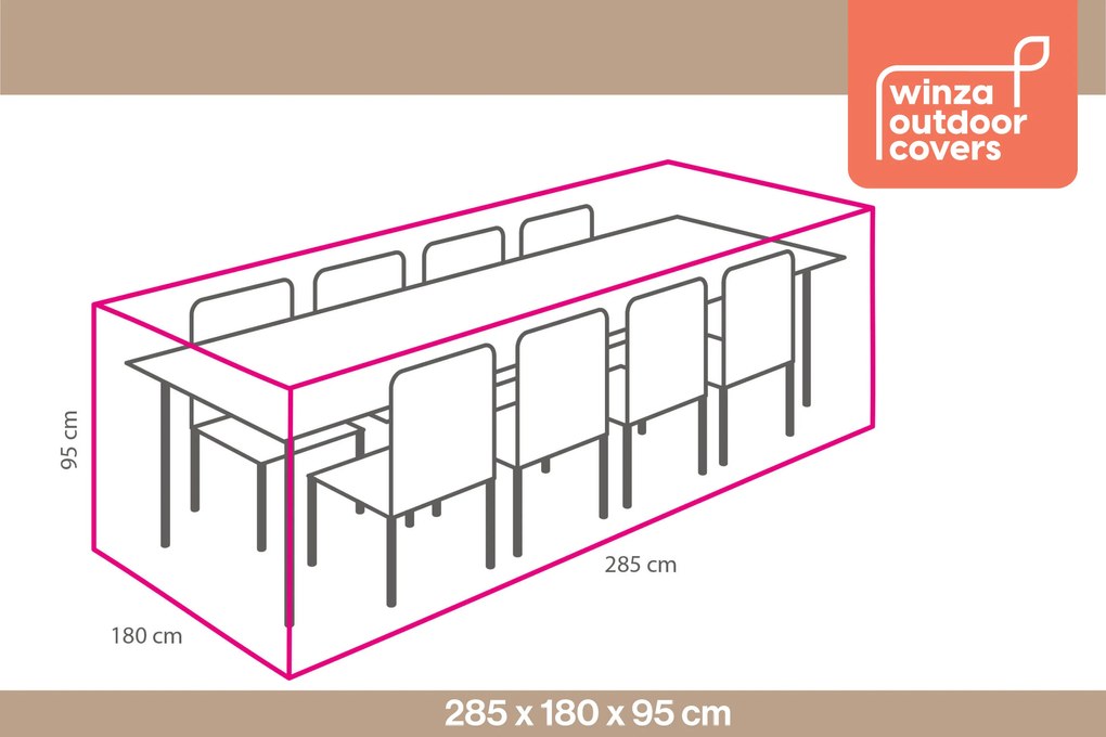 Obal na jídelní soupravu obdelník 285x180x95 cm Winza