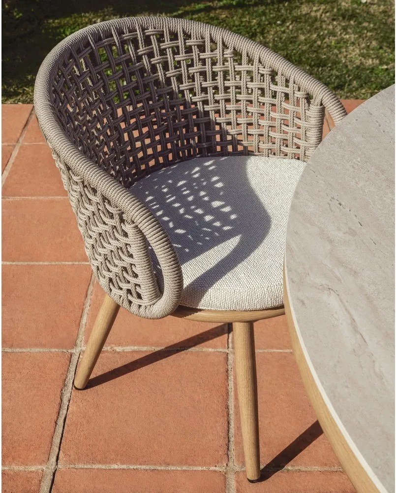 Taupe polstrovaná zahradní židle Lidario – Kave Home