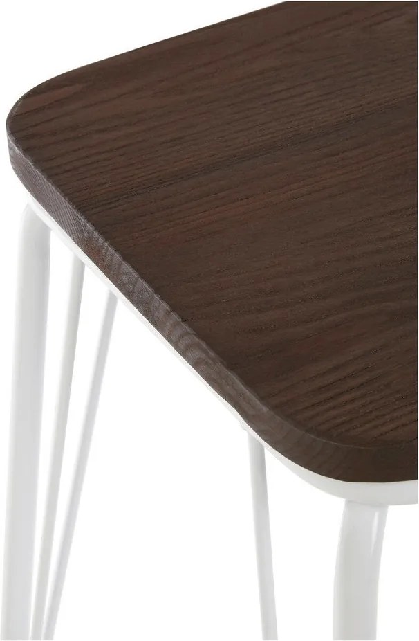 Bílá/v tmavě přírodní barvě stolička z jilmového dřeva District – Premier Housewares