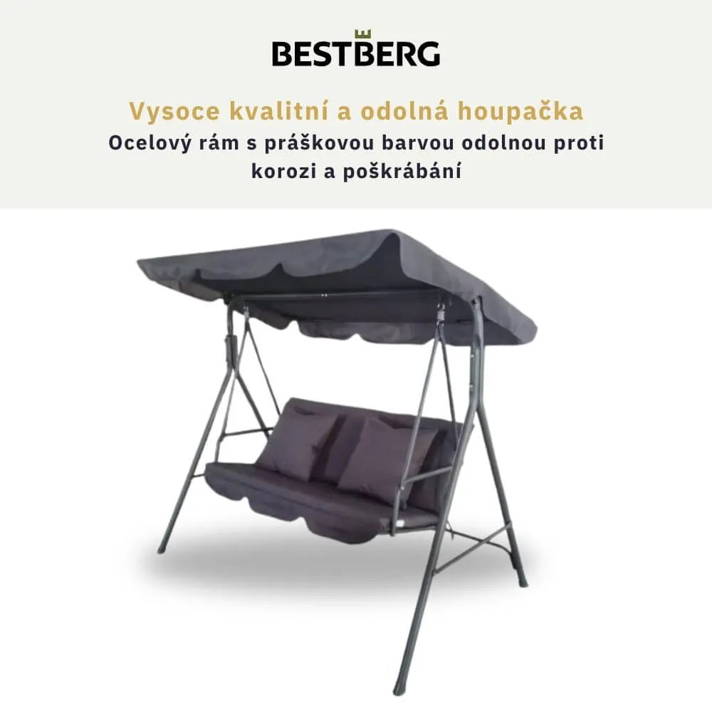 Zahradní houpačka BestBerg BBGS-10GY / šedá