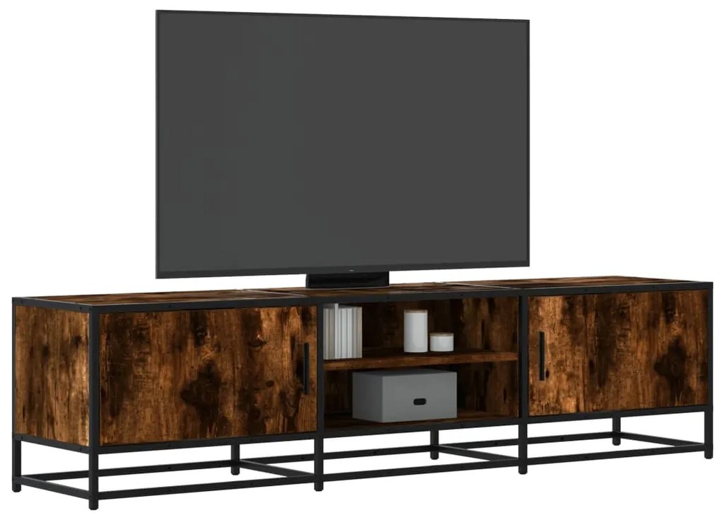 TV skříňka kouřový dub 160 x 35 x 41 cm kompozitní dřevo a kov