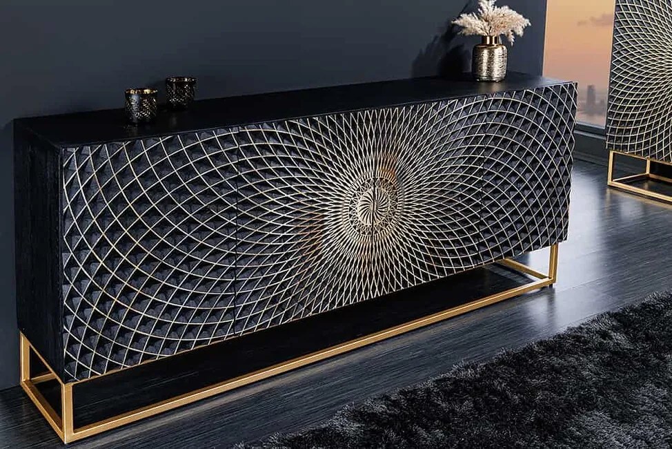 Designová komoda z masivu Illusion Mango 177cm