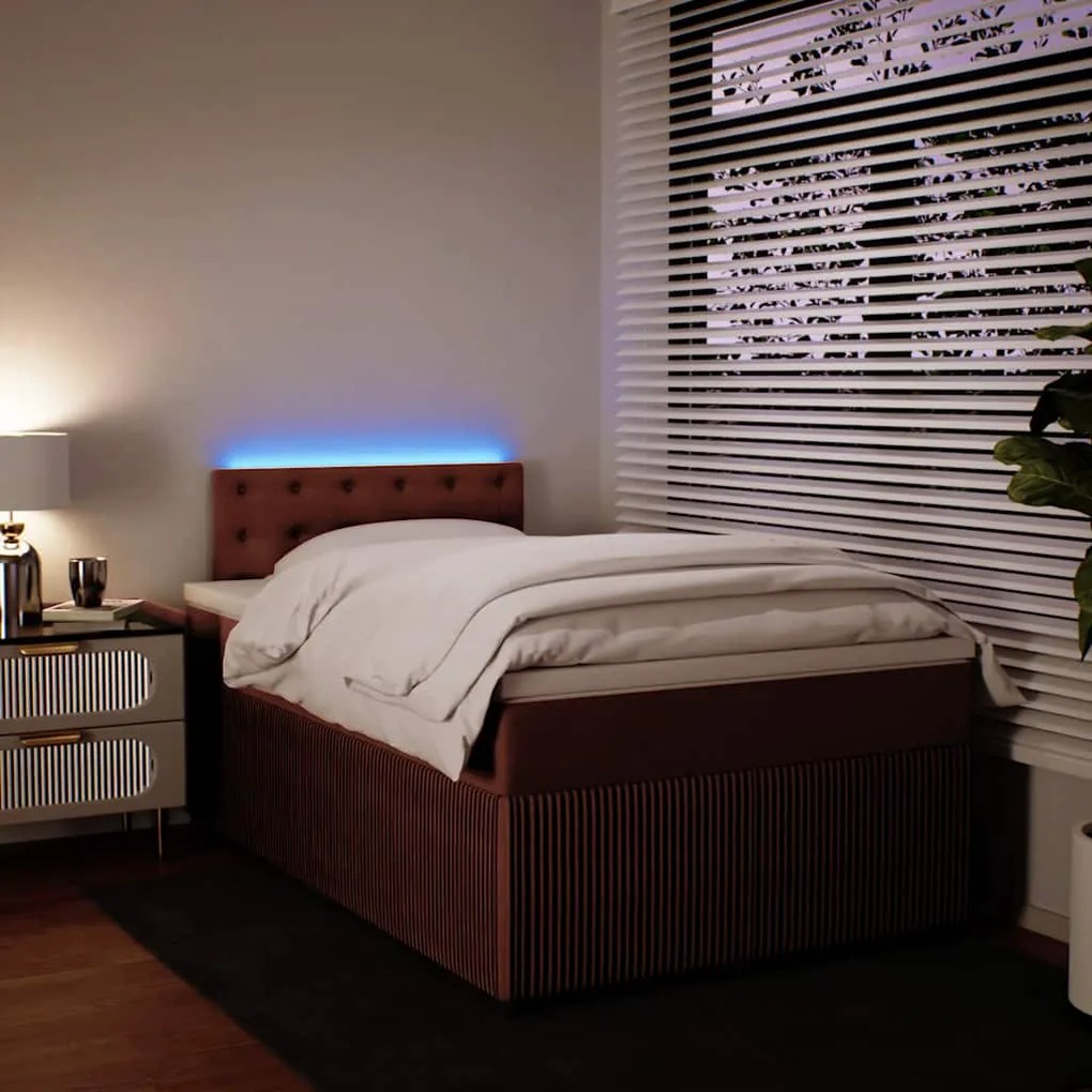 Box spring postel s matrací růžová 120 x 200 cm samet 3290027