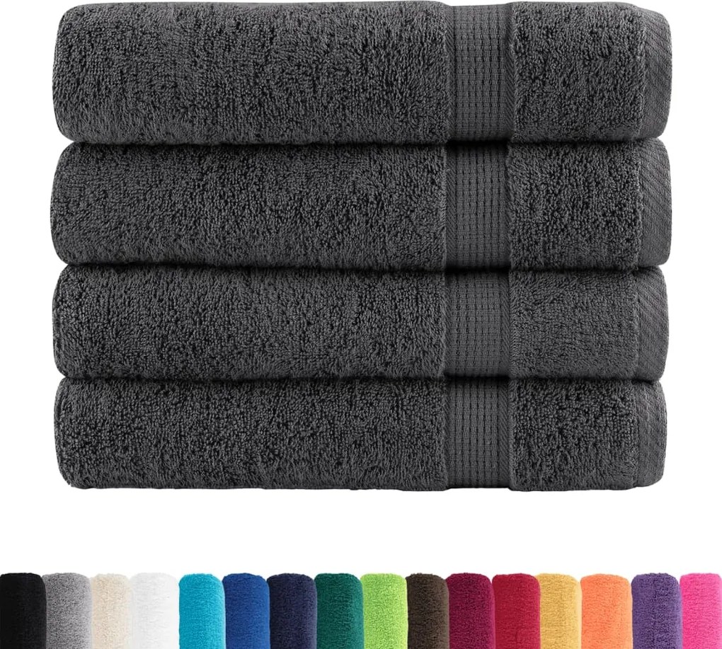 Prémiové osušky SOLUND 4 ks antracitové 100x150 cm 600 g/m² 137165