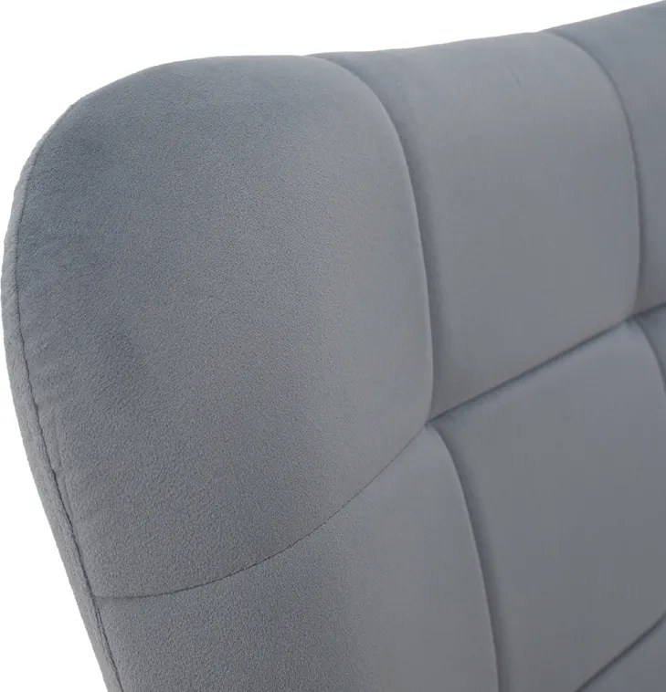 Relaxační křeslo ušák s podnožkou LUMEN - šedá Velvet látka