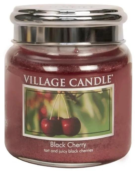 VILLAGE CANDLE Svíčka Village Candle - Black Cherry 389g, červená barva, sklo