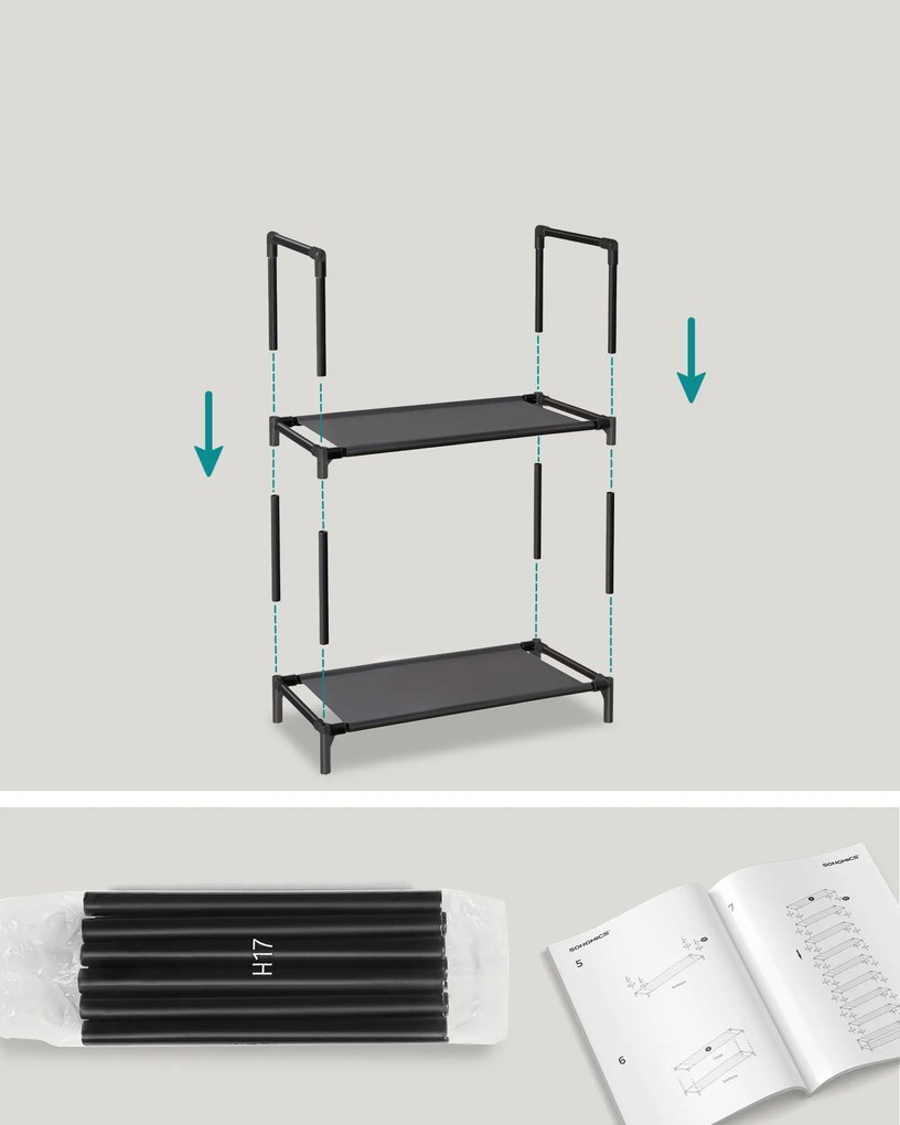 Botník s kovovým rámem ORDEN, černý