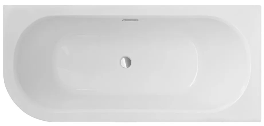 Besco Akrylátová asymetrická vana Avita Slim Plus 150x75, s přepadem Rozměry (cm): 150x75, Typ a barva výpustě: Alcaplast Click-Clack se šterbinovým přepadem, zlatá, Orientace: Pravá
