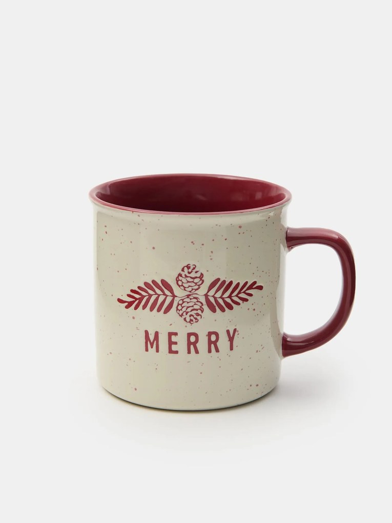 Sinsay - Vánoční hrnek s nápisem „Merry“ - červená