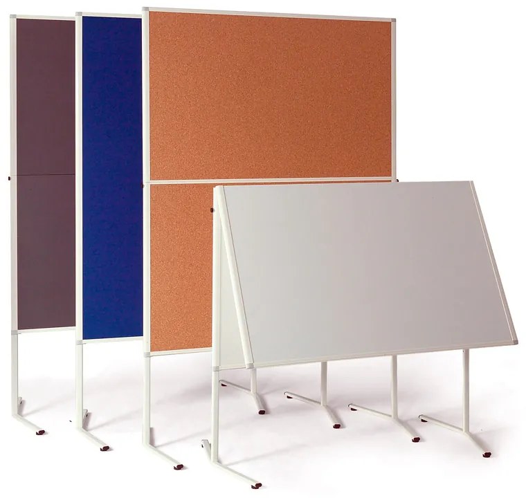 Informační a moderační tabule, 1200 x 1500 mm, textilní, šedá, sklopná