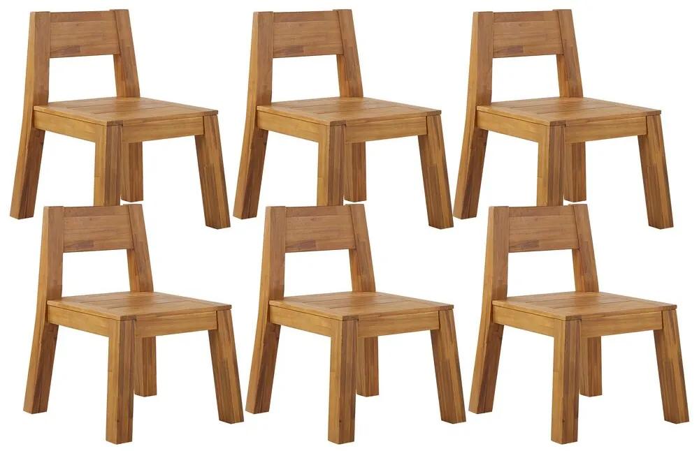 Sada 6 zahradních židlí z akáciového dřeva LIVORNO Beliani