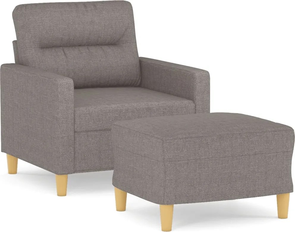 Křeslo s podnožkou taupe 60 cm textil 3201072