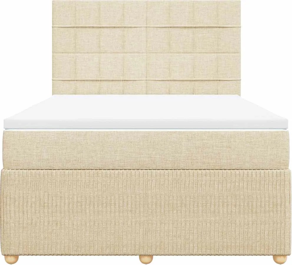 Box spring postel s matrací krémová 140x200 cm textil 3294384
