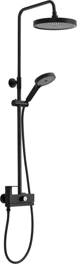 Sapho - Sprchový set s baterií, průměr 26 cm, 2 proudy, matná černá CF139B