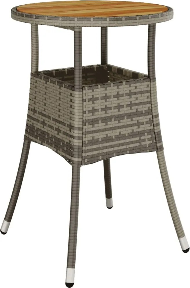 5dílný zahradní bistro set s poduškami šedý polyratan 3187431