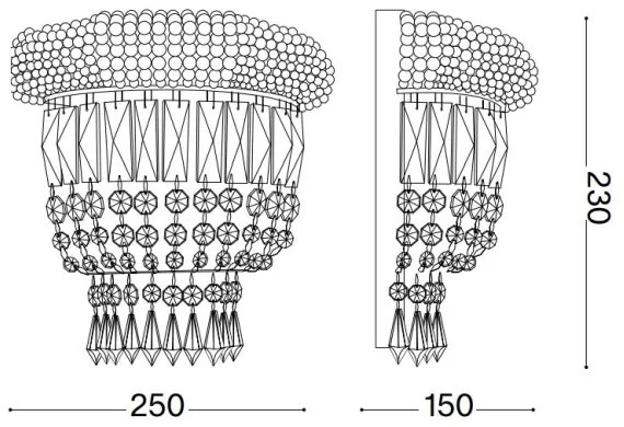 Ideal Lux - Křišťálové nástěnné svítidlo DUBAI 2xE14/28W/230V lesklý chrom