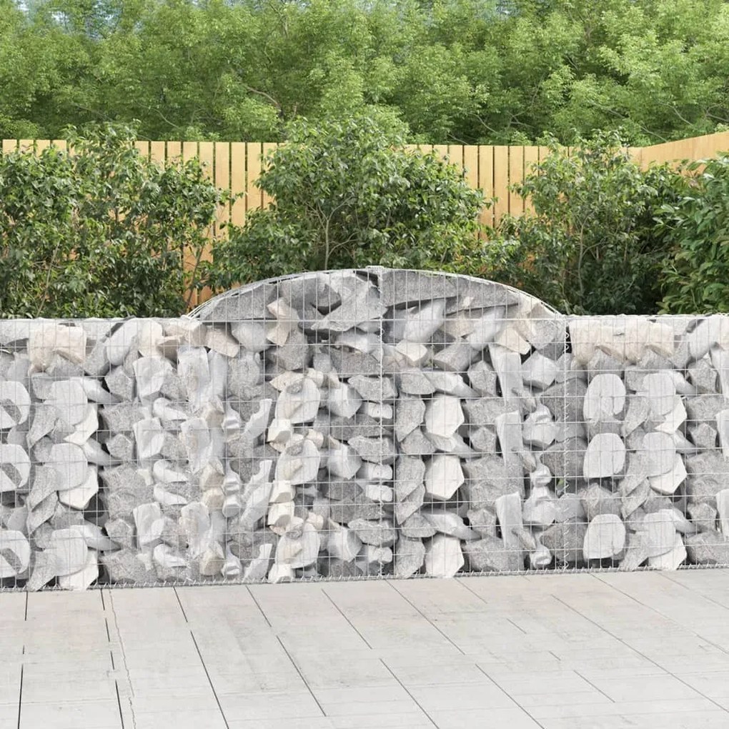 Klenuté gabionové koše 9 ks 300x30x100/120cm pozinkované železo 3146528