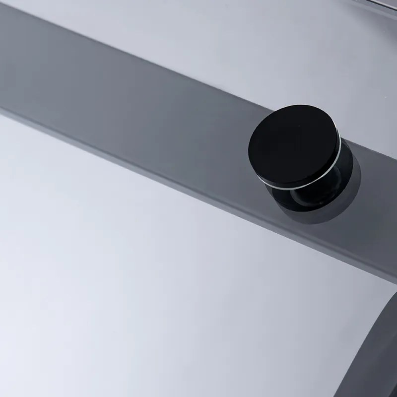 BPS-koupelny Posuvné sprchové dveře HYD-PD03B 100 černé/transparent pro instalaci do niky + vanička HYD-OSV-ST03A 100x80 bílá