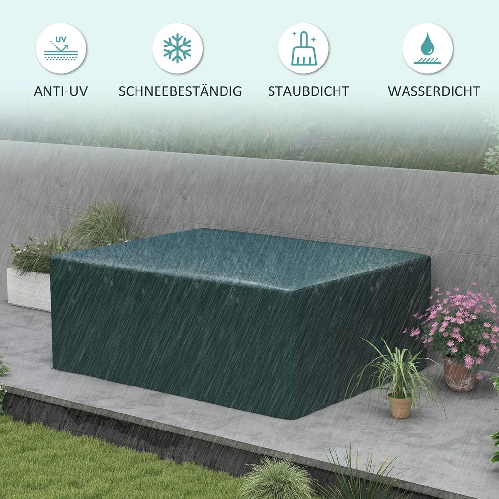 Outsunny Ochranný Kryt na Zahradní Nábytek - Zimní Nepropustný Voděodolný Kryt proti UV - Plachta pro Zahradní Stoly a Patios - Obdélníkový 235 x 190…