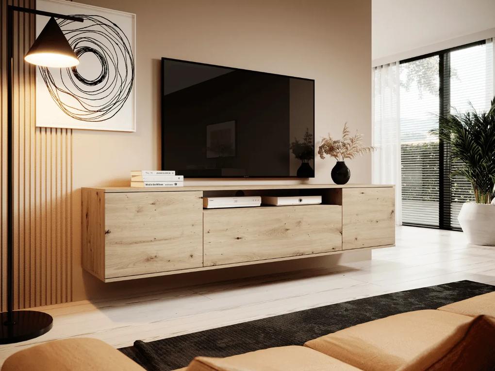 Velký televizní stolek Airi 200 cm Barva: Artisan/Černá