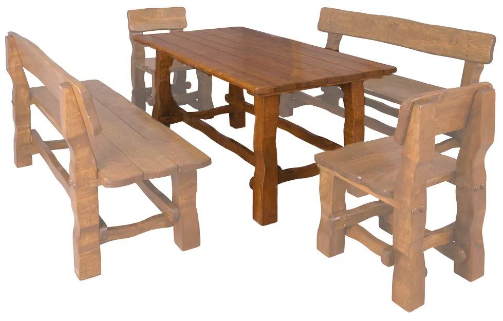 Drewmax MO101 stůl - Zahradní stůl z masivního olšového dřeva,lakovaný 150x75x75cm - Ořech
