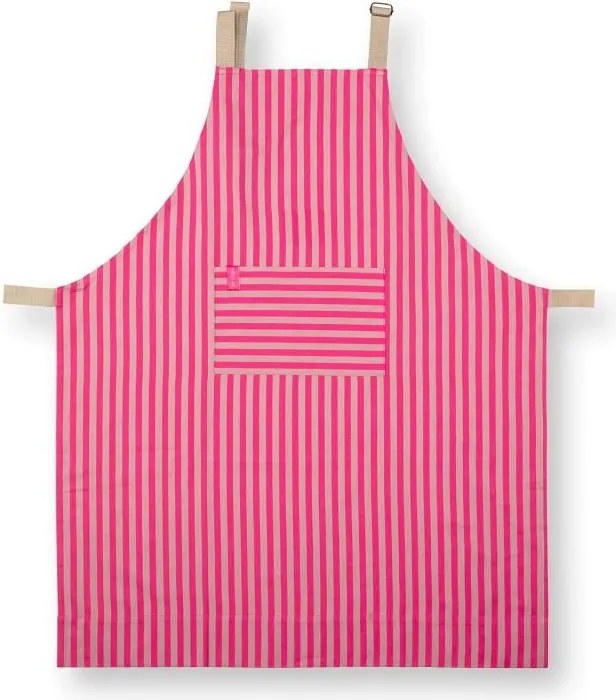 Pip Studio Apron Stripes kuchyňská zástěra  - růžová (Kuchyňská zástěra v růžové barvě o rozměru 72 x 89.5 cm )