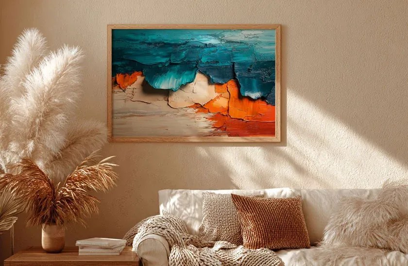 Barevný střet - obraz - Moderní abstrakce plná kontrastů 39A - A2 – 420 × 594 mm - 449 Kč