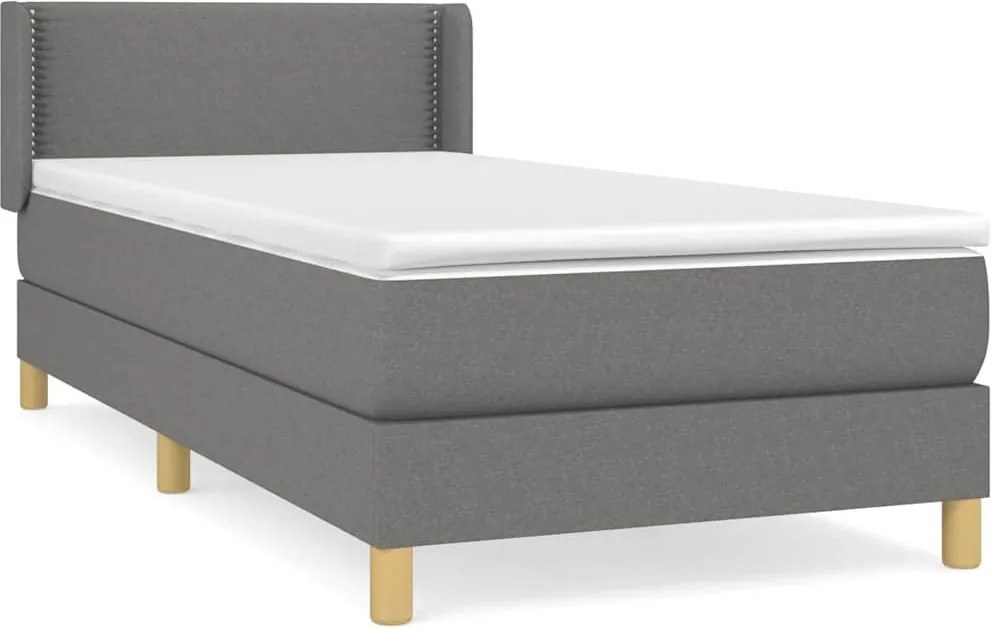 Box spring postel s matrací tmavě šedá 80 x 200 cm textil 3130146