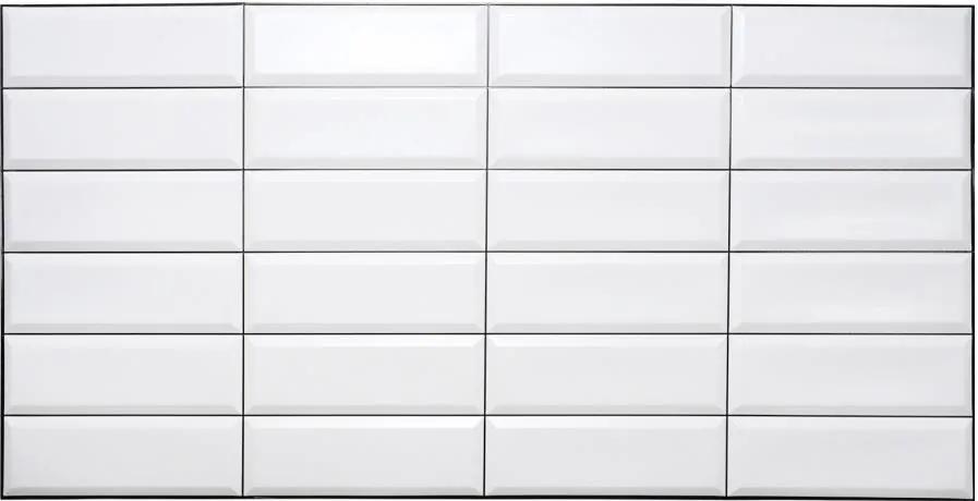 Obkladové panely 3D PVC TP10014039, rozměr 955 x 480 mm, obklad bílý, černá spára, GRACE