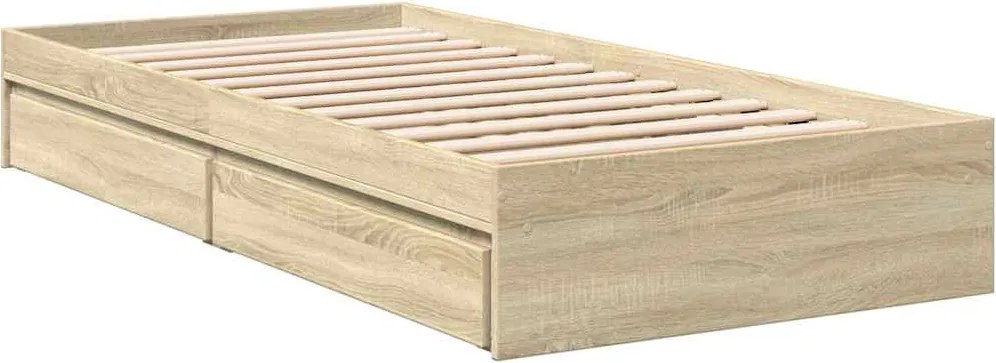 Rám postele se zásuvkami dub sonoma 100x200 cm kompozitní dřevo 3280673