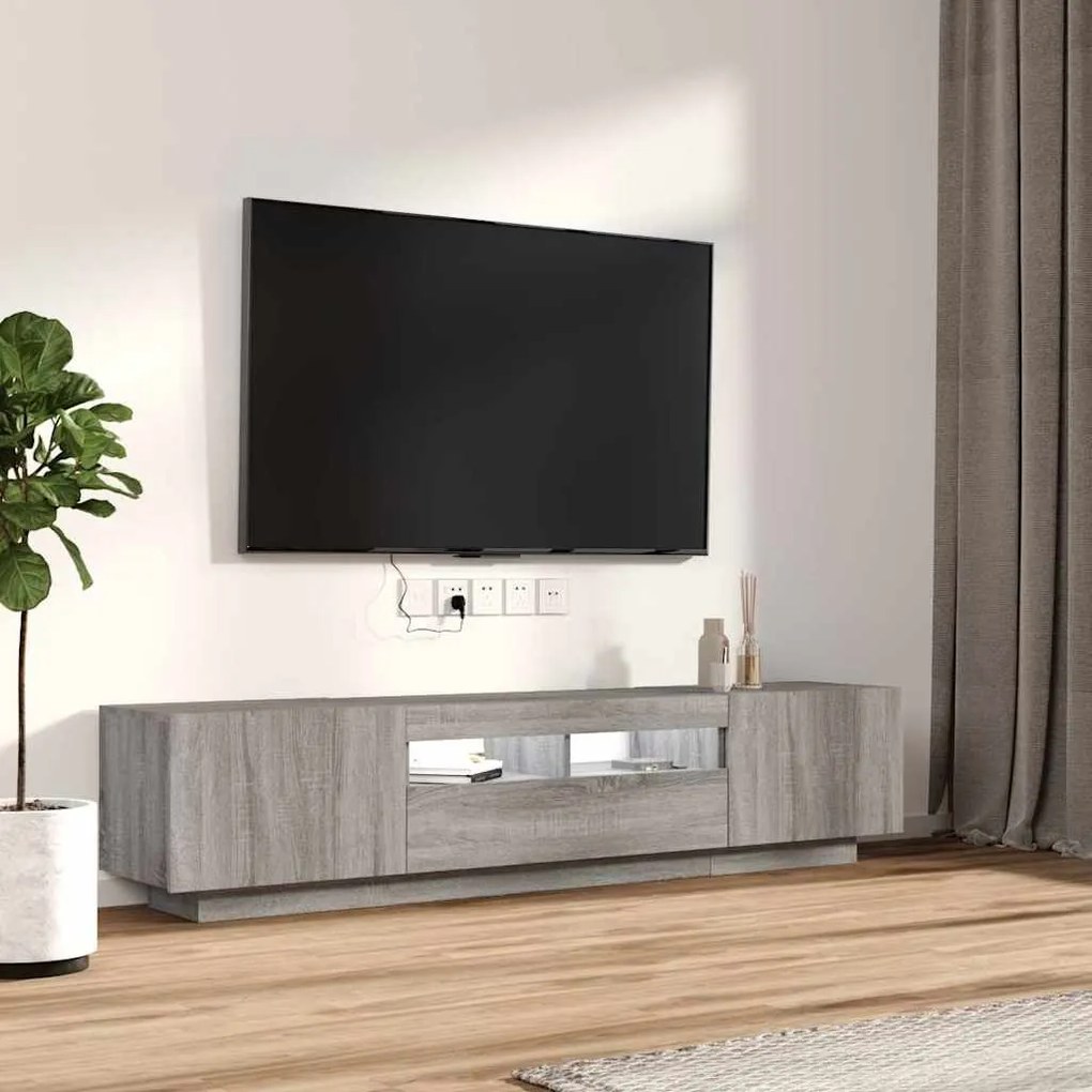2dílný set TV skříněk s LED světly šedý sonoma kompozitní dřevo 3120168