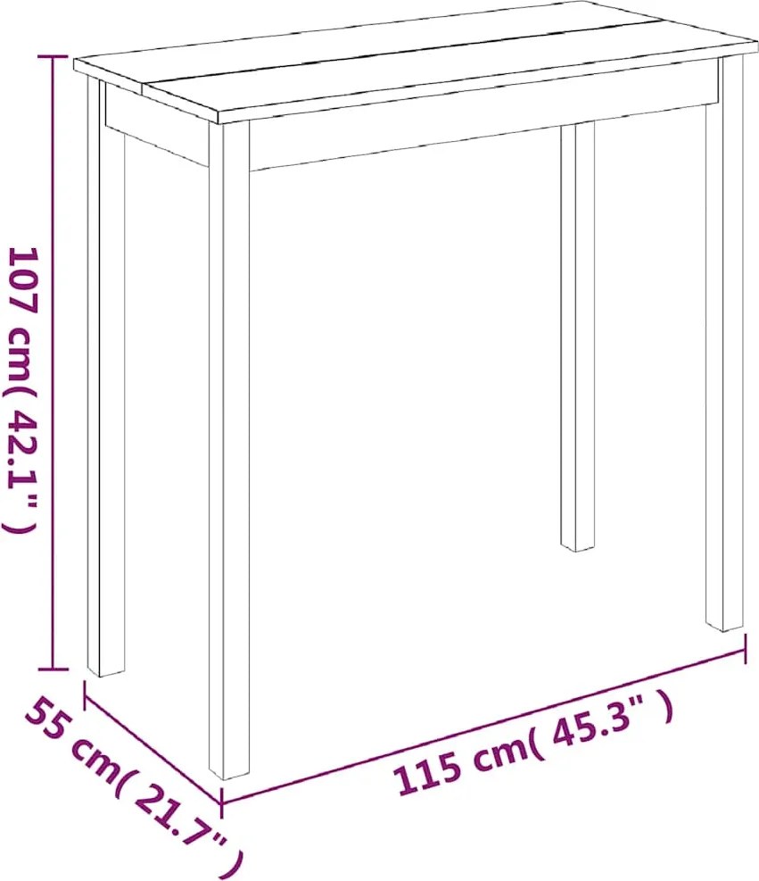 Barový stůl MDF černý 115 x 55 x 107 cm 240378