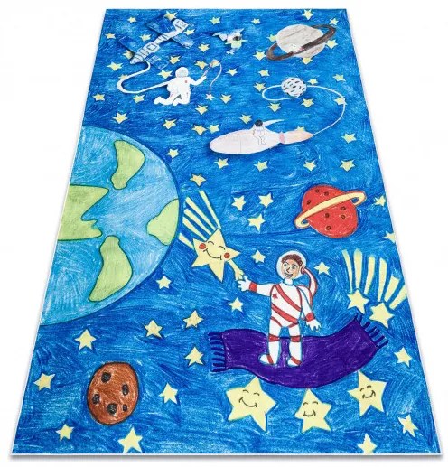Dywany Łuszczów Dětský kusový koberec Bambino 2265 Rocket Space blue - 80x150 cm