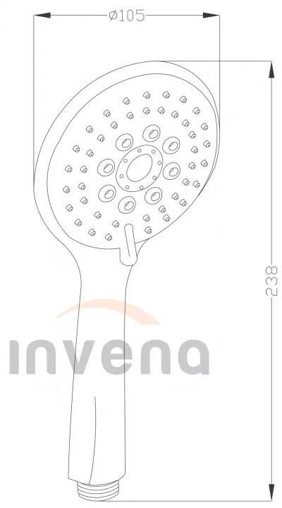 Invena Larisa, ruční sprchová hlavice 5-funkční, bílá-chromová, INV-AS-03-002-X
