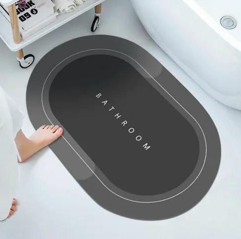Rychleschnoucí koupelnová předložka - oválná Rozměr: 40x60 cm, Varianta: černá, Bathroom