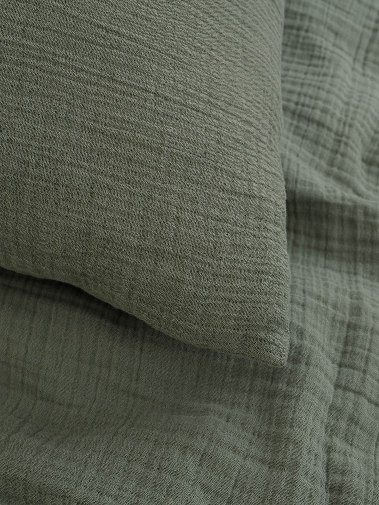 MK Lůžkoviny Mušelínové povlečení - Alexia olivová 140 × 200 cm, 70 x 90 cm