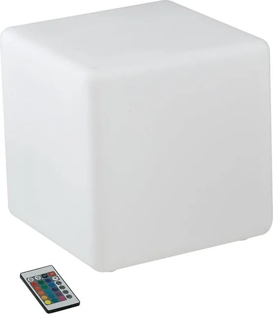 FAN I-GECO-CUBO-L30 Nabíjecí venkovní svítidlo LED Geco, bílé, 4 W, 240 lm, RGBW, stmívatelné, IP65, vč. dálk. ovl., 30 x 30 x 30 cm - FANEUROPE