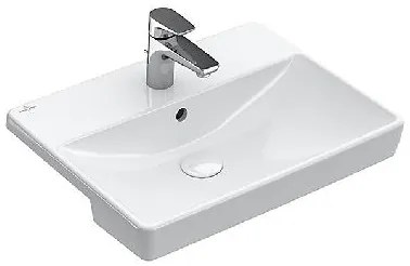 Villeroy & Boch Avento - Polozápustné umyvadlo 55x44 cm, s přepadem, otvor pro baterii, CeramicPlus, alpská bílá 4A0655R1