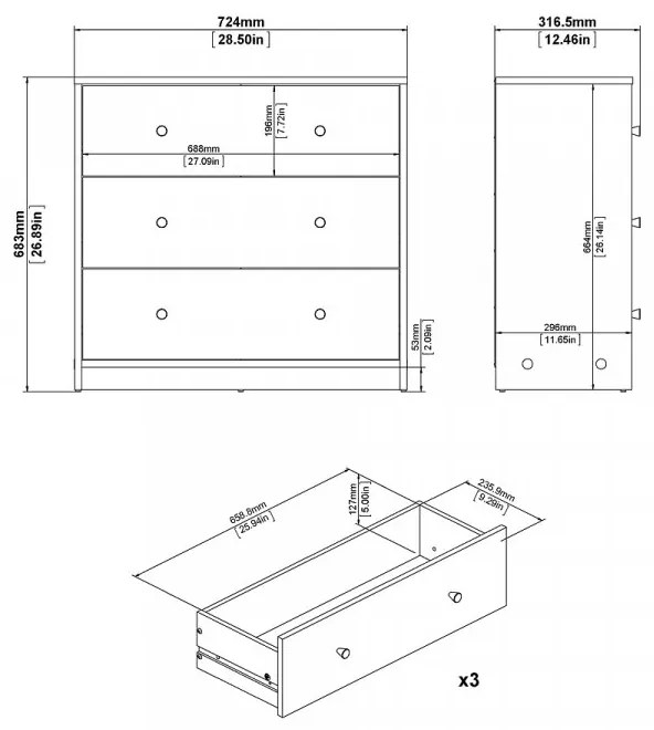 FALCO Komoda May 70332 šedá