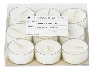 Vonná čajová svíčka Broste Neroli&Grape 9ks | bílá