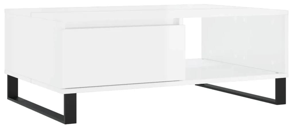 vidaXL Konferenční stolek lesklý bílý 90 x 60 x 35 cm kompozitní dřevo
