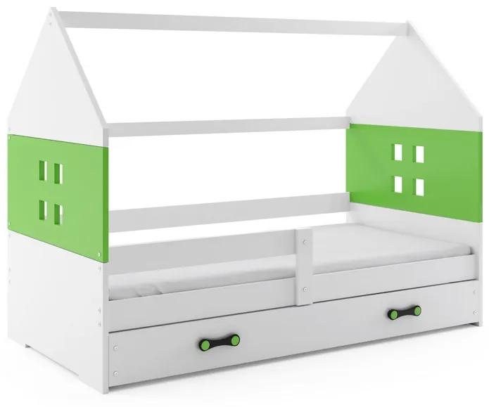 Expedo Dětská postel MIDO P1 COLOR + matrace + rošt ZDARMA, 80x160, bílá, zelená