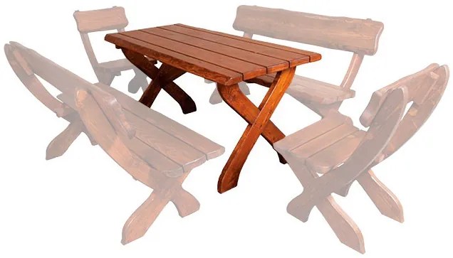 Drewmax MO230 stůl - Zahradní stůl z masivního smrkového dřeva 150x65x72cm - Ořech