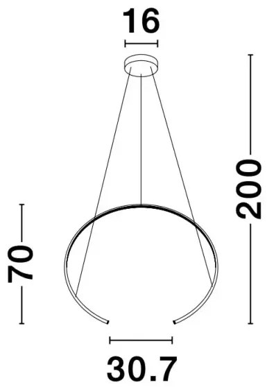 LED lustr Breda 70 bílé